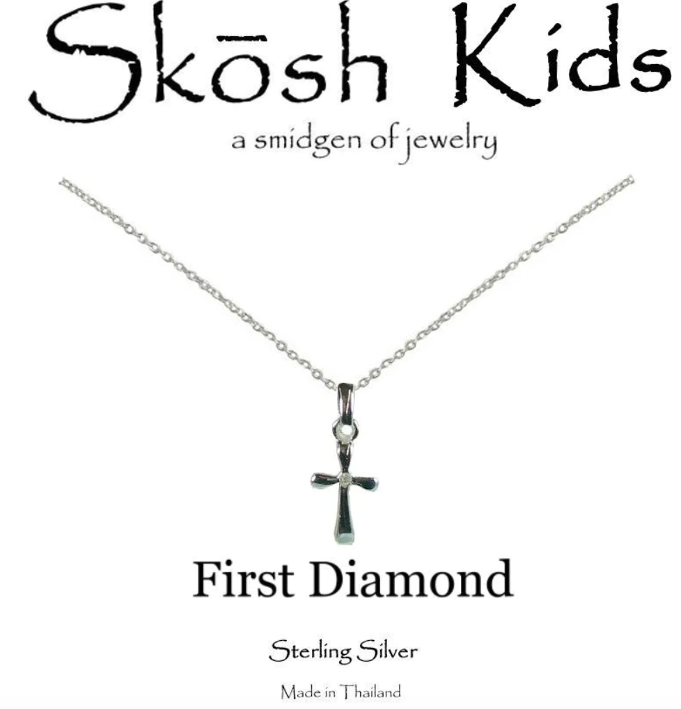Skosh Kids First Diamond Cross Necklace – The Stompin' Grounds